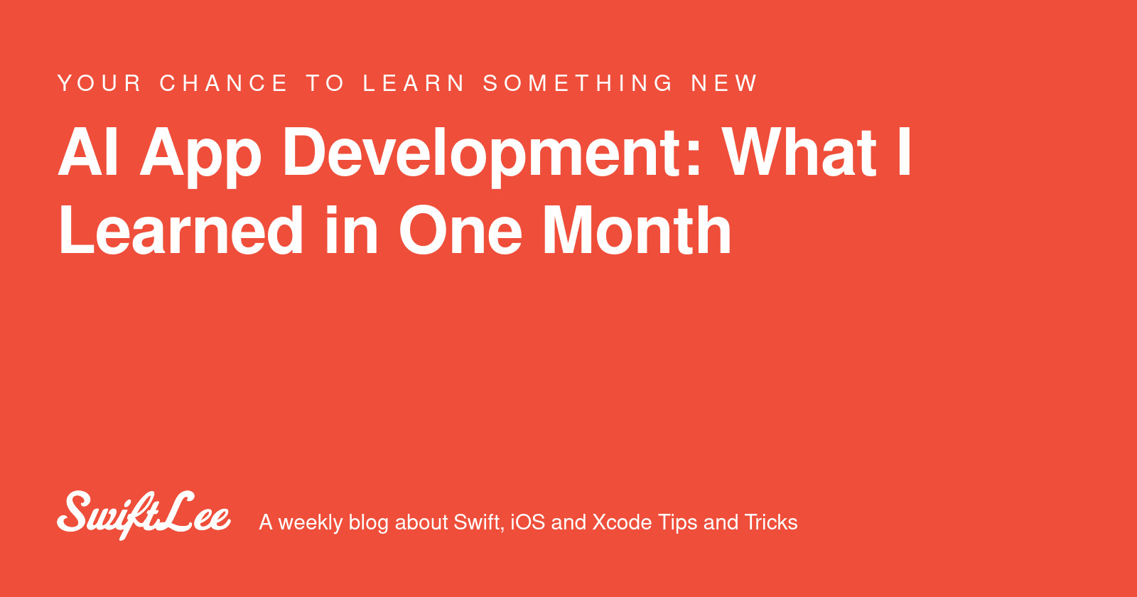 AI App Development: What I Learned in One Month - SwiftLee