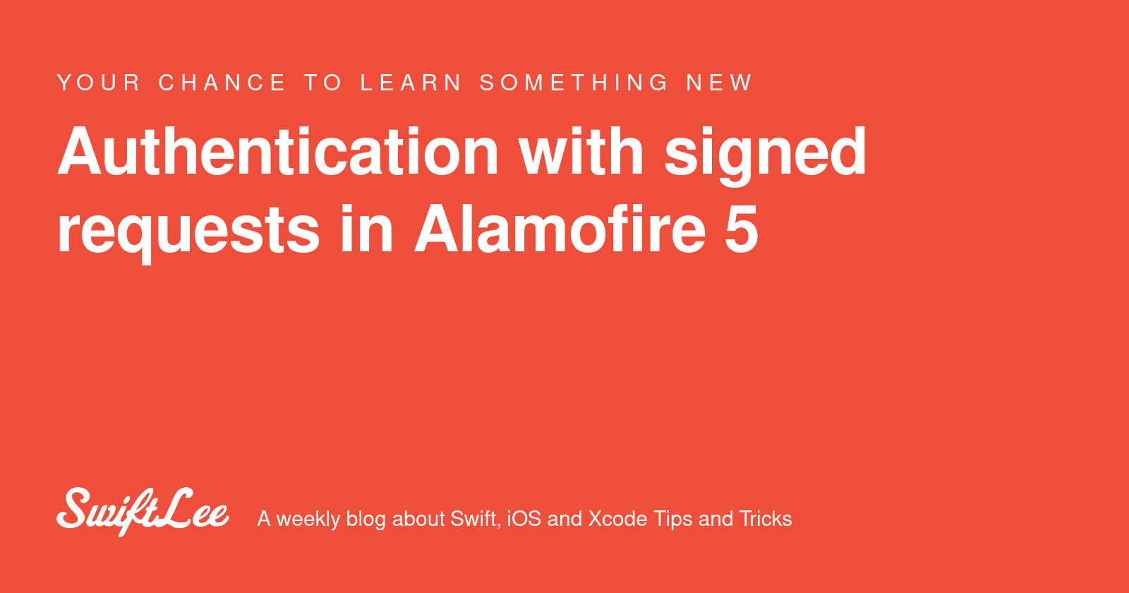 Authentication With Signed Requests In Alamofire 5 Swiftlee 