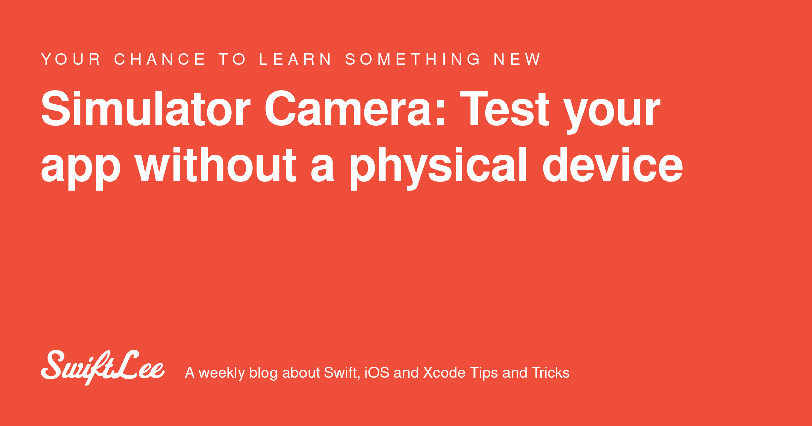 Simulator Camera: Test your app without a physical device