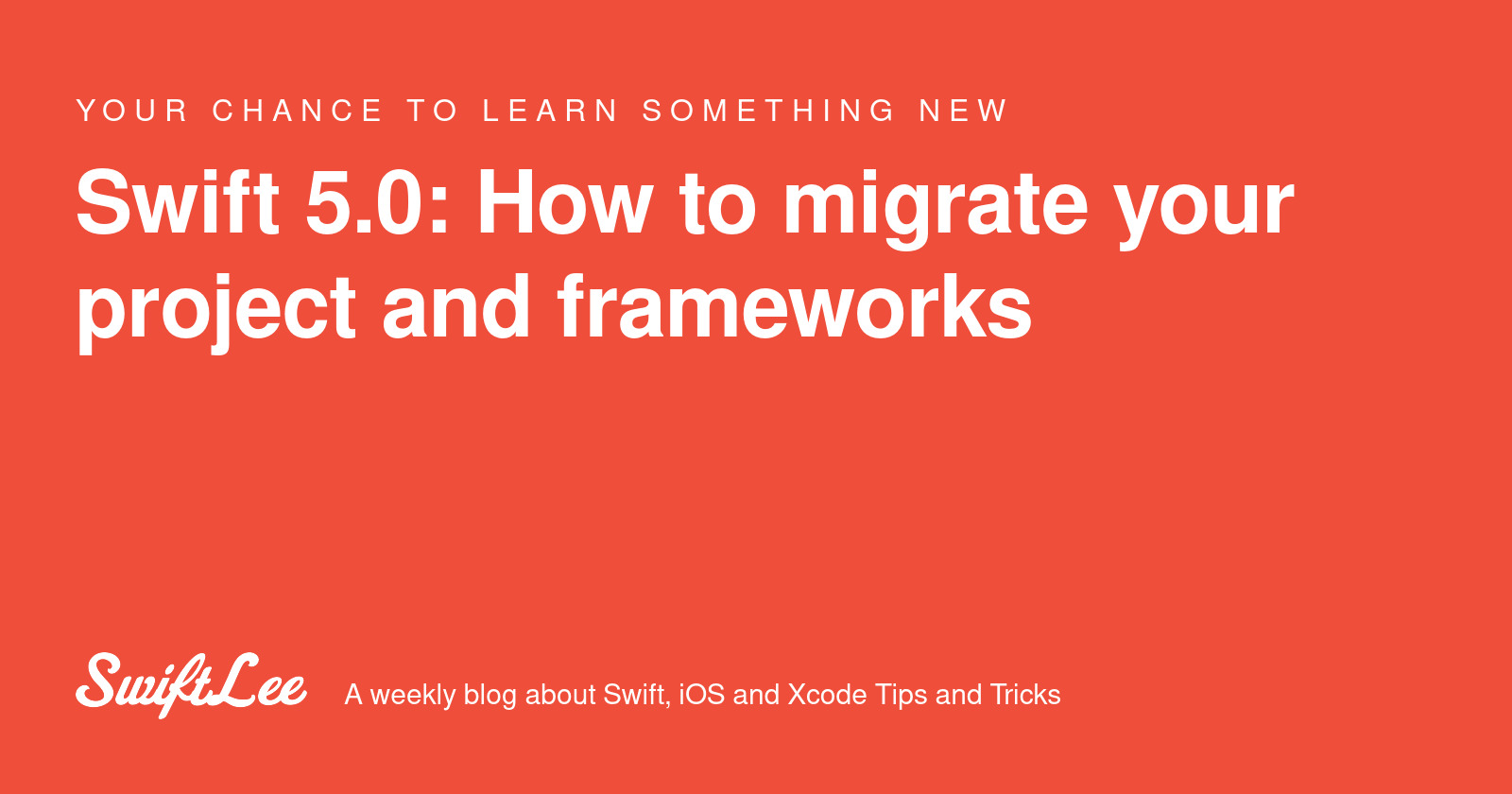Swift 5.0: How to migrate your project and frameworks - SwiftLee