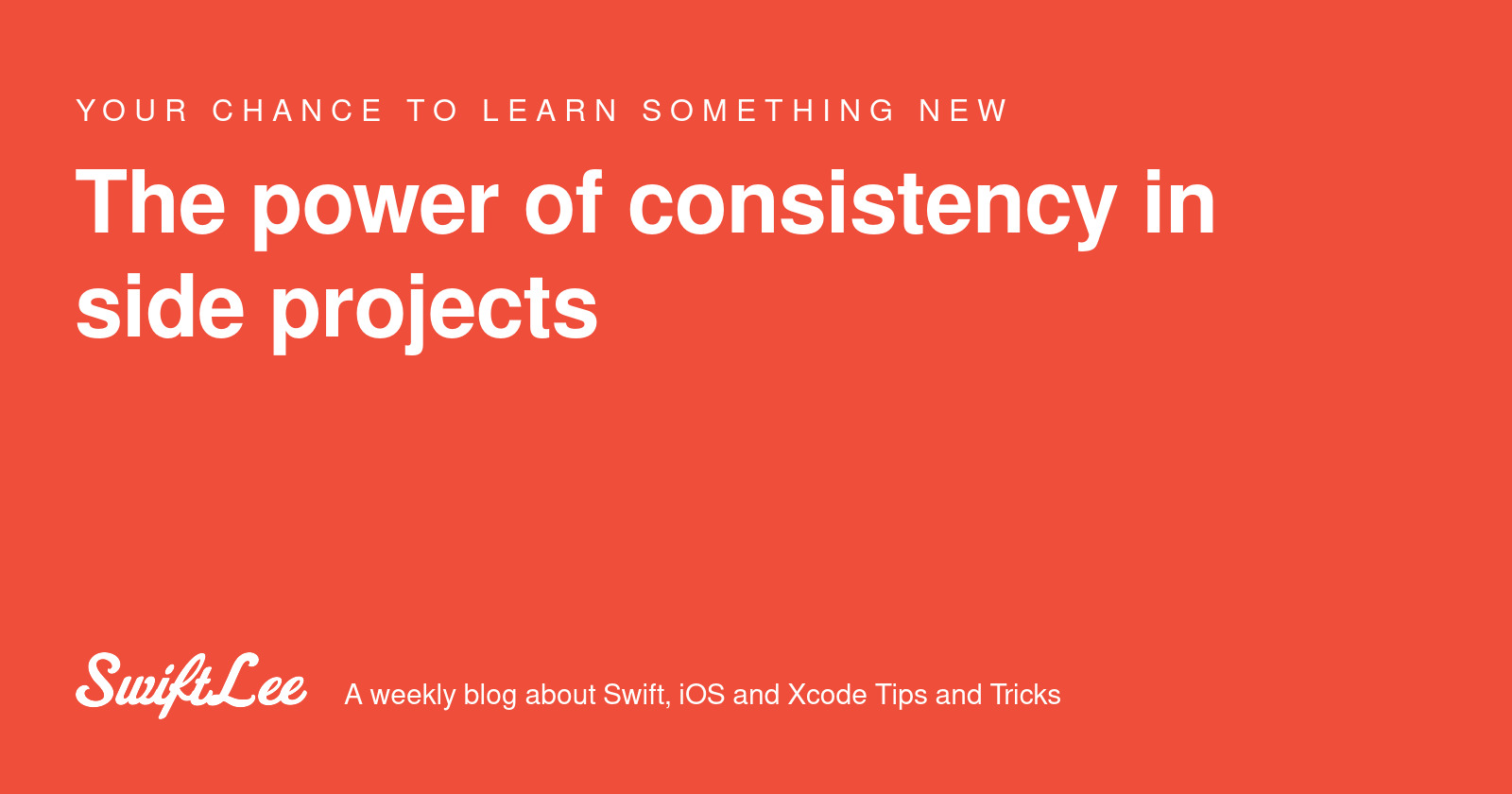The power of consistency in side projects - SwiftLee
